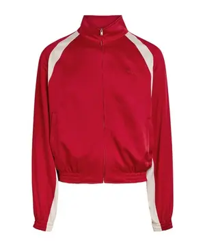 Saint Laurent Satin-crepe Track Jacket - Red