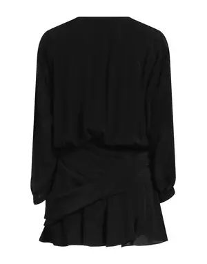 Balenciaga V-neck Long Sleeve Crepe Mini Dress