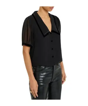 FRAME Trim Silk-chiffon Blouse