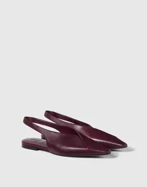 Brunello Cucinelli Calfskin Slingback Flats - Deep Fuchsia