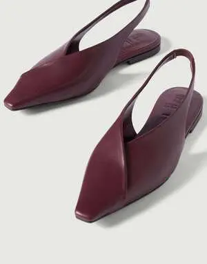 Brunello Cucinelli Calfskin Slingback Flats - Deep Fuchsia