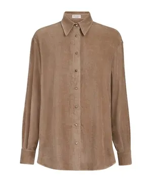 Brunello Cucinelli Button-down Corduroy Shirt - Cappuccino