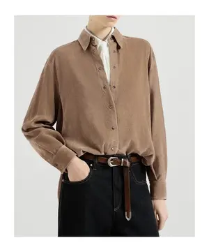 Brunello Cucinelli Button-down Corduroy Shirt - Cappuccino
