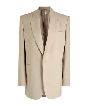 Saint Laurent Wool Blazer Jacket - Nude