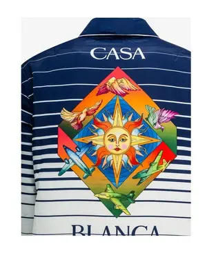Casablanca Striped Jacket With Graphic Print