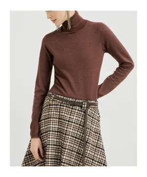 Brunello Cucinelli Sparkling Cashmere And Silk Lightweight Turtleneck Sweater