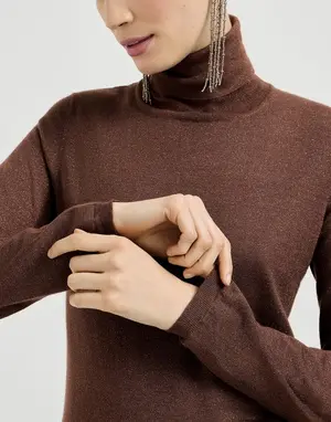 Brunello Cucinelli Sparkling Cashmere And Silk Lightweight Turtleneck Sweater