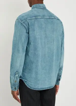 Saint Laurent Logo-embroidered Denim Shirt