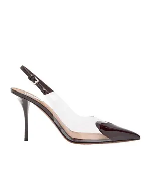 Alaïa Patent Leather Slingback Pumps With Heart Detail