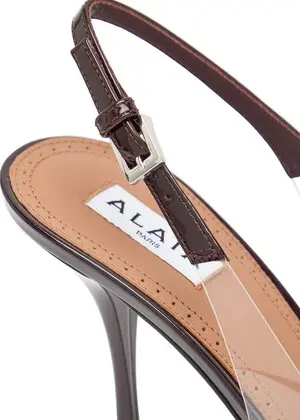 Alaïa Patent Leather Slingback Pumps With Heart Detail