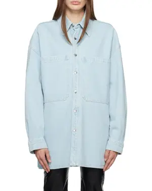 Nanushka Beaux Sun-bleached Denim Shirt