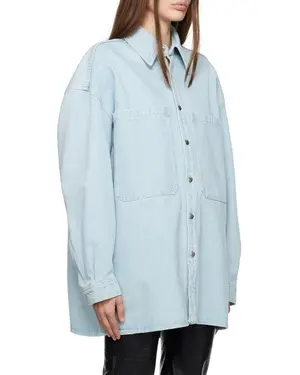 Nanushka Beaux Sun-bleached Denim Shirt