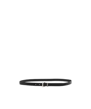 Saint Laurent Cassandra Grained Leather Belt - Black
