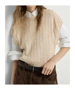 Brunello Cucinelli Sparkling Cotton Cable-knit Sweater - Sand Yellow
