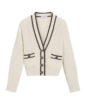 Brunello Cucinelli Cotton Diamond Yarn Rib-knit Cardigan