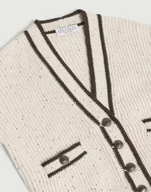 Brunello Cucinelli Cotton Diamond Yarn Rib-knit Cardigan
