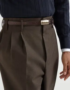 Brunello Cucinelli Virgin-wool Diagonal Trousers With Double Pleats