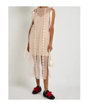 Simone Rocha Appliquéd Sheer Tulle Midi Dress