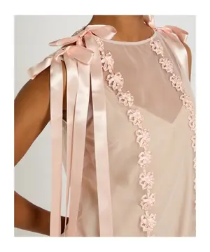 Simone Rocha Appliquéd Sheer Tulle Midi Dress