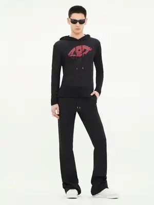COURREGES Graphic-print Mesh Hoodie