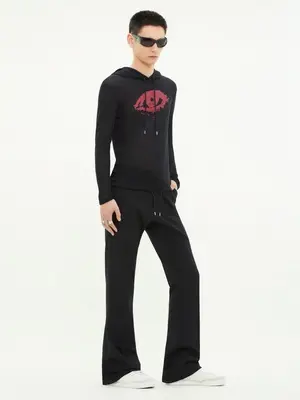 COURREGES Graphic-print Mesh Hoodie