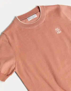 Brunello Cucinelli Lightweight Knit Cotton T-shirt With Logo Detail
