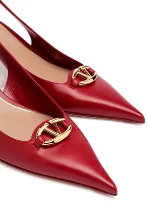 Valentino Garavani 60 Vlogo Leather Slingback Pumps