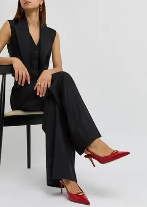 Valentino Garavani 60 Vlogo Leather Slingback Pumps