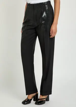 MAISON MARGIELA Coated Straight-leg Wool Trousers