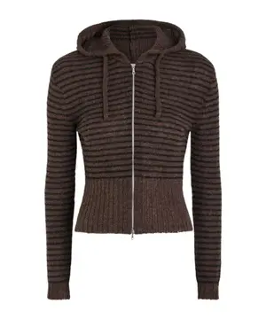 Our Legacy Compact Striped Brushed Alpaca-blend Jumper - Black