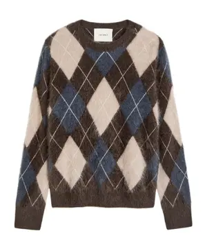 LISA YANG Argyle Brushed Cashmere Jumper - Black