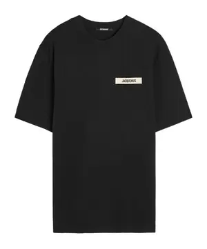 Jacquemus Le T-shirt Gros Grain Cotton T-shirt - Black