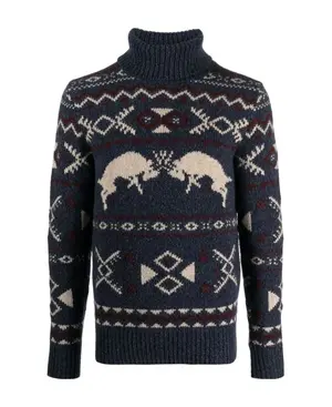 Polo Ralph Lauren Fair Isle Knit Wool Jumper - Black