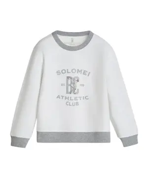 Brunello Cucinelli Cotton And Linen Mélange French-terry Sweatshirt With Print - White