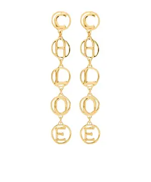 Chloé The Script Drop Earrings - Yellow