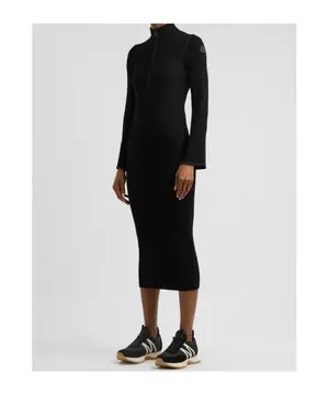 Moncler Logo Ribbed-knit Midi Dress