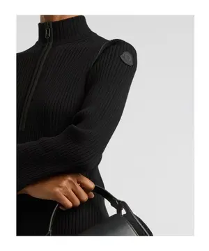 Moncler Logo Ribbed-knit Midi Dress