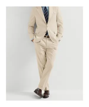Brunello Cucinelli Cotton And Virgin Wool Gabardine Pleated Trousers - Ivory