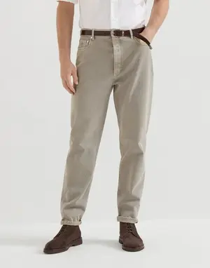 Brunello Cucinelli Garment-dyed Denim Iconic Fit Trousers