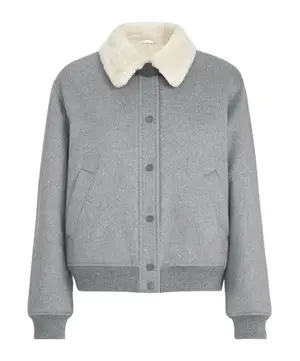 Brunello Cucinelli Cashmere And Alpaca Bomber Jacket - Grey
