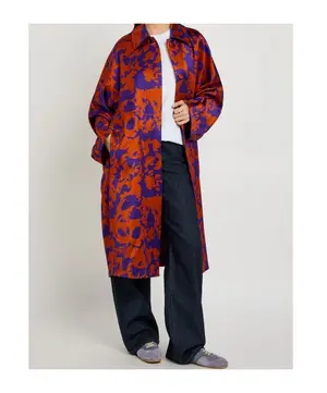 Dries Van Noten Roolsy Printed Satin Coat