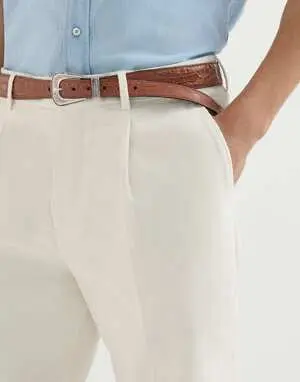 Brunello Cucinelli Sea Island Cotton Narrow Wale Corduroy Trousers With Pleat