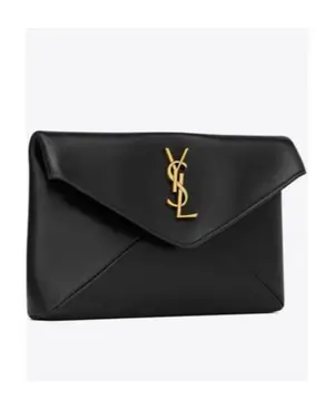 Saint Laurent Cassandre Small Envelope Pouch In Lambskin