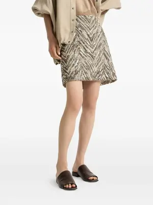 Brunello Cucinelli Chevron Embellished Mini Skirt