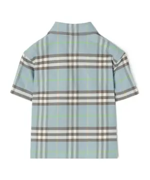 Burberry Check Cotton Oxford Shirt With Embroidered Equestrian Knight Design