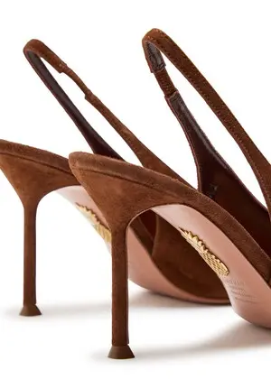 AQUAZZURA Voltaire 85 Suede Slingback Pumps