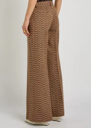 Missoni Chevron Wide-leg Wool-blend Trousers - Brown