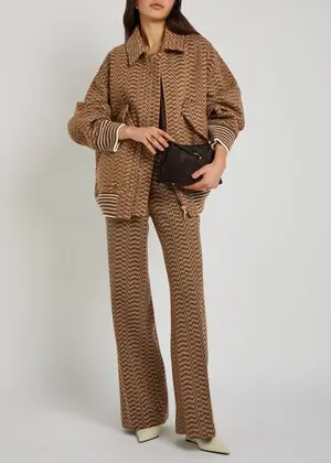 Missoni Chevron Wide-leg Wool-blend Trousers - Brown
