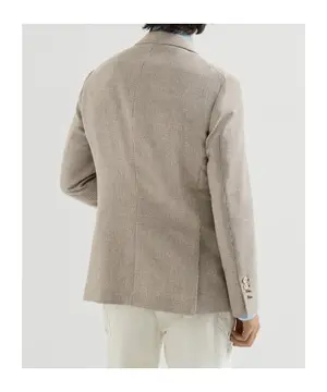 Brunello Cucinelli Wool, Alpaca And Silk Houndstooth Deconstructed Cavallo Blazer