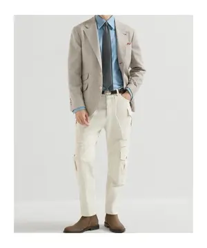 Brunello Cucinelli Wool, Alpaca And Silk Houndstooth Deconstructed Cavallo Blazer